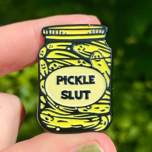 PICKLE SLUT PIN, Pickle Pin, Pickle Art, Pickle Print, Linocut, Block ...