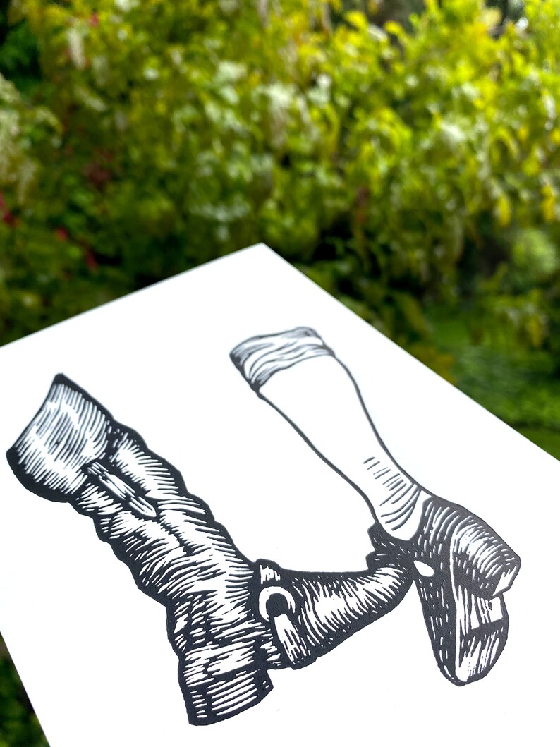 OFMD PRINT, Our Flag Means Death, Fan Art, Linocut, Print, Boot Touch ...