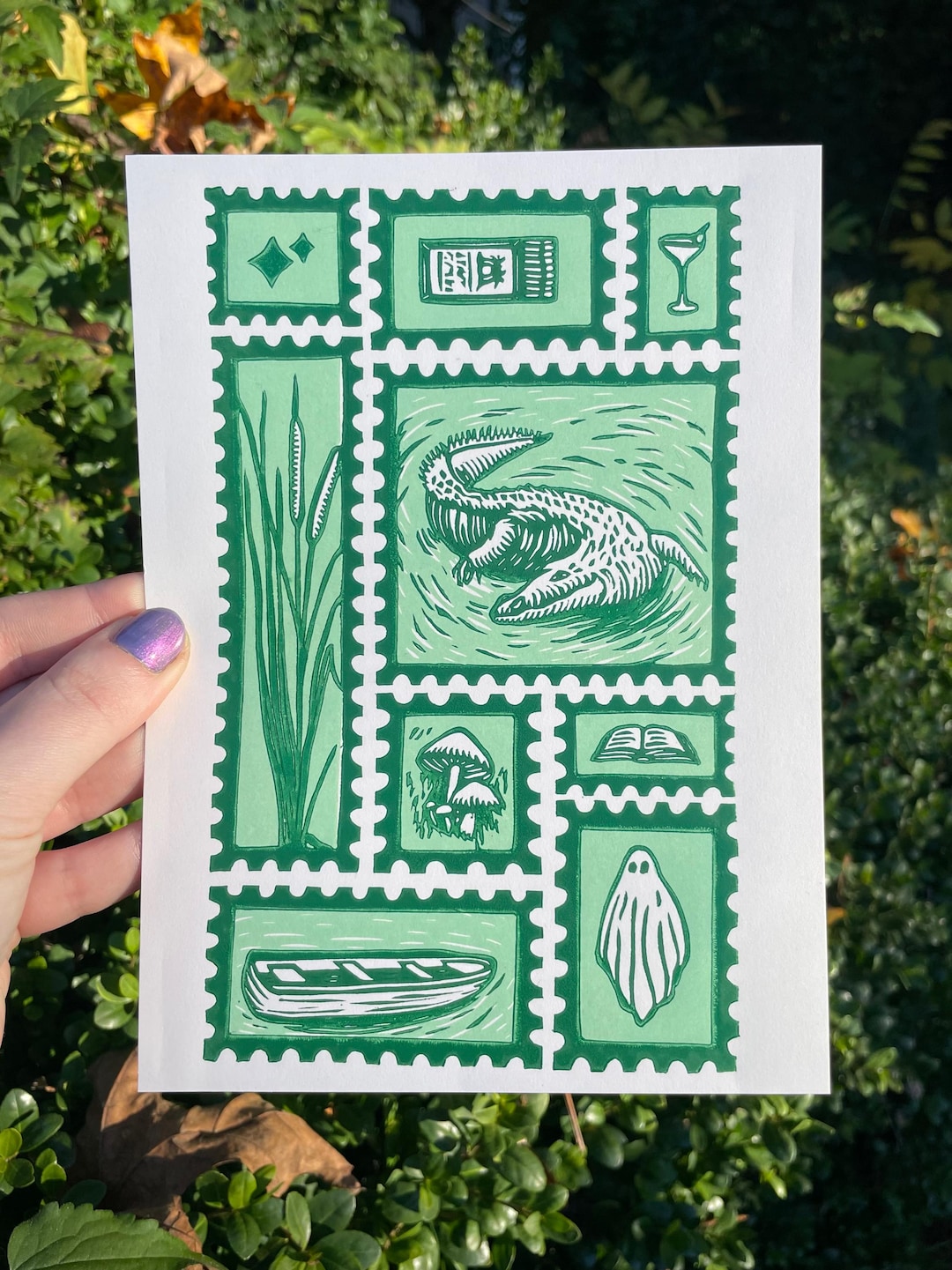 NEW ORLEANS PRINT, Linocut Print, New Orleans, Louisiana, Block Print ...