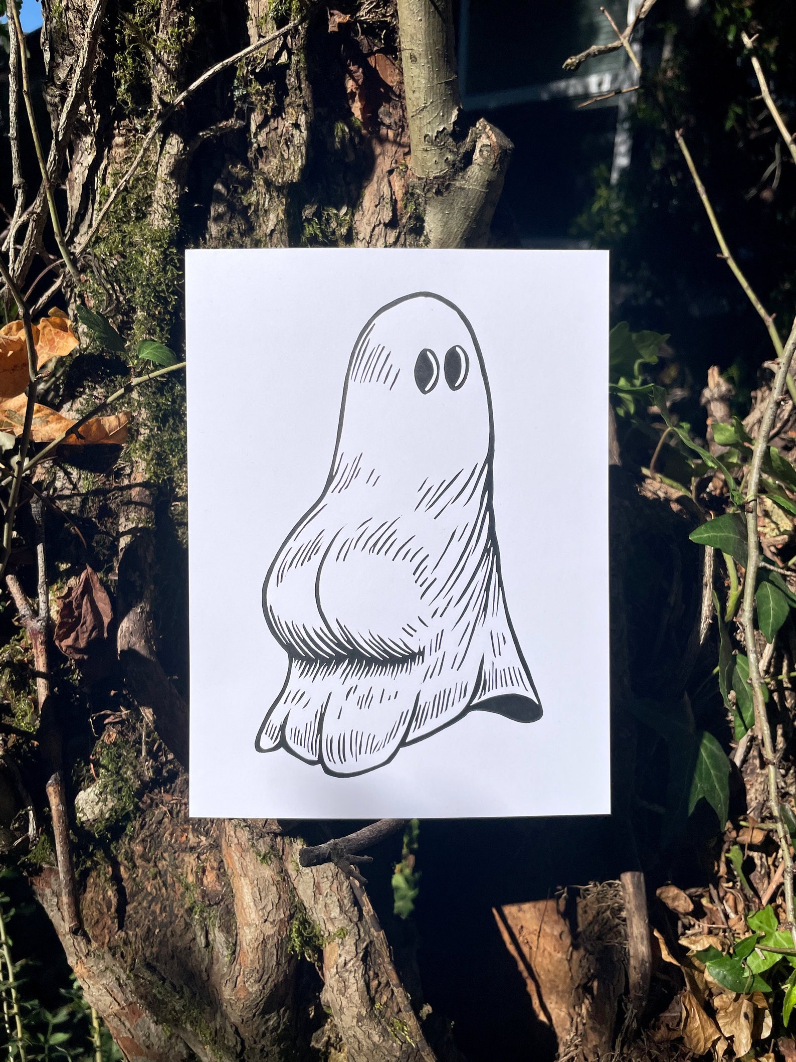 GHOST BUTT PRINT Ghost Booty Ghost Art Ghost Print Butt - Etsy