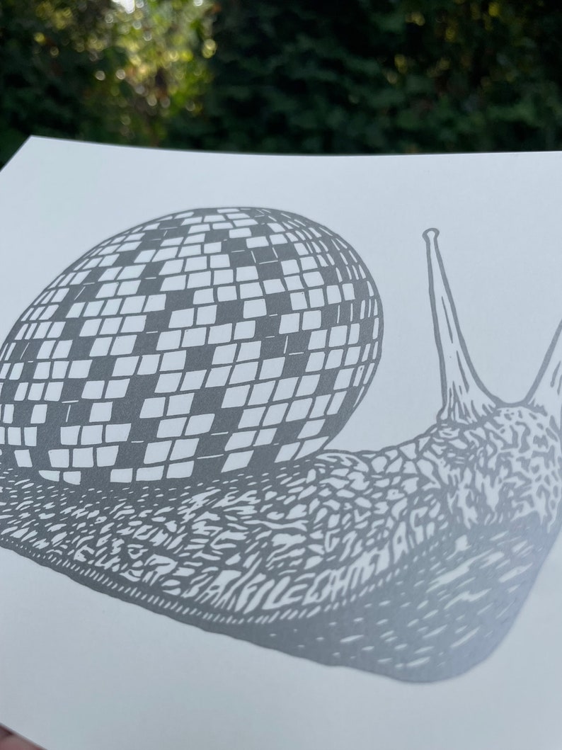 DISCO SNAIL PRINT, Disco Snail, Disco Ball, Snail Print, Snail Art ...