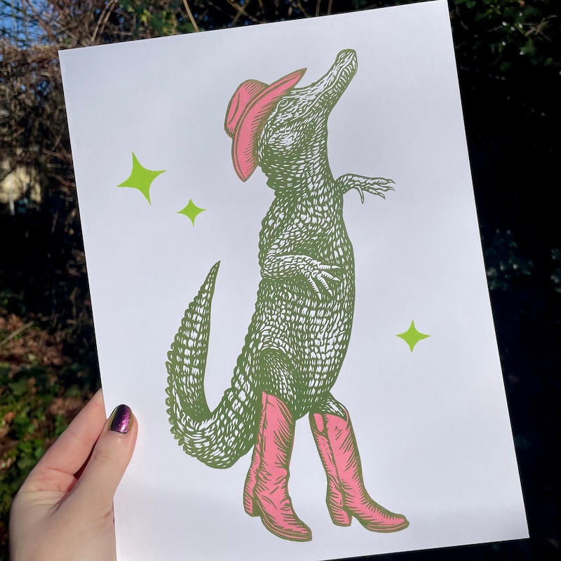 Alligator Linocuts - Etsy