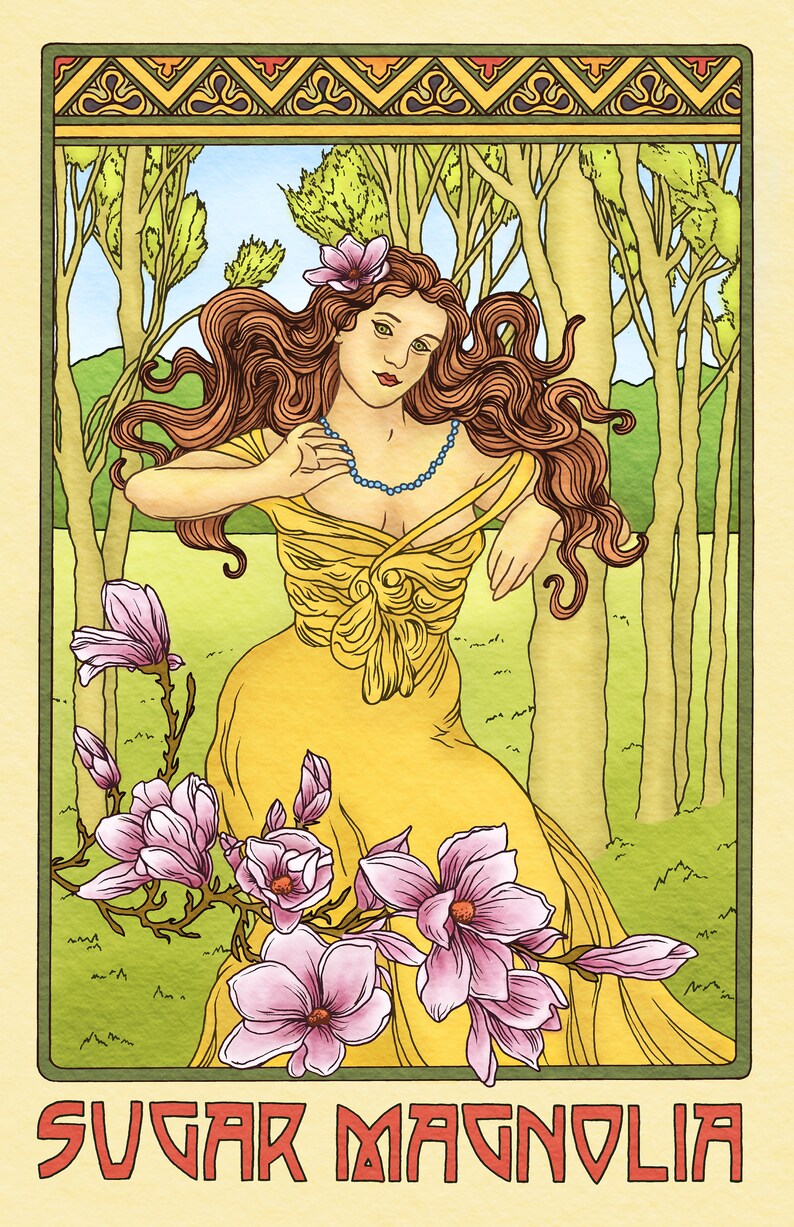 SUGAR MAGNOLIA PRINT Dead Print Dead Art Nouveau Phish | Etsy