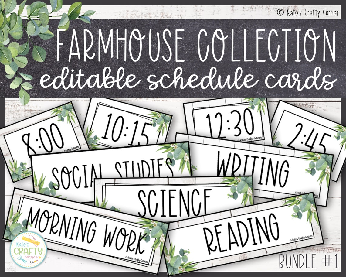 Farmhouse Schedule Cards Bundle 1 Classroom Decor Modern - Etsy