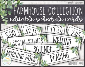 Farmhouse Schedule Cards Bundle 3 Classroom Decor Modern - Etsy