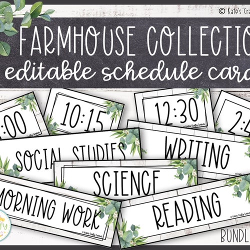Farmhouse Schedule Cards Bundle 4 Classroom Decor Modern - Etsy