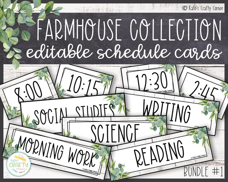 Farmhouse Schedule Cards Bundle 1 Classroom Decor Modern - Etsy