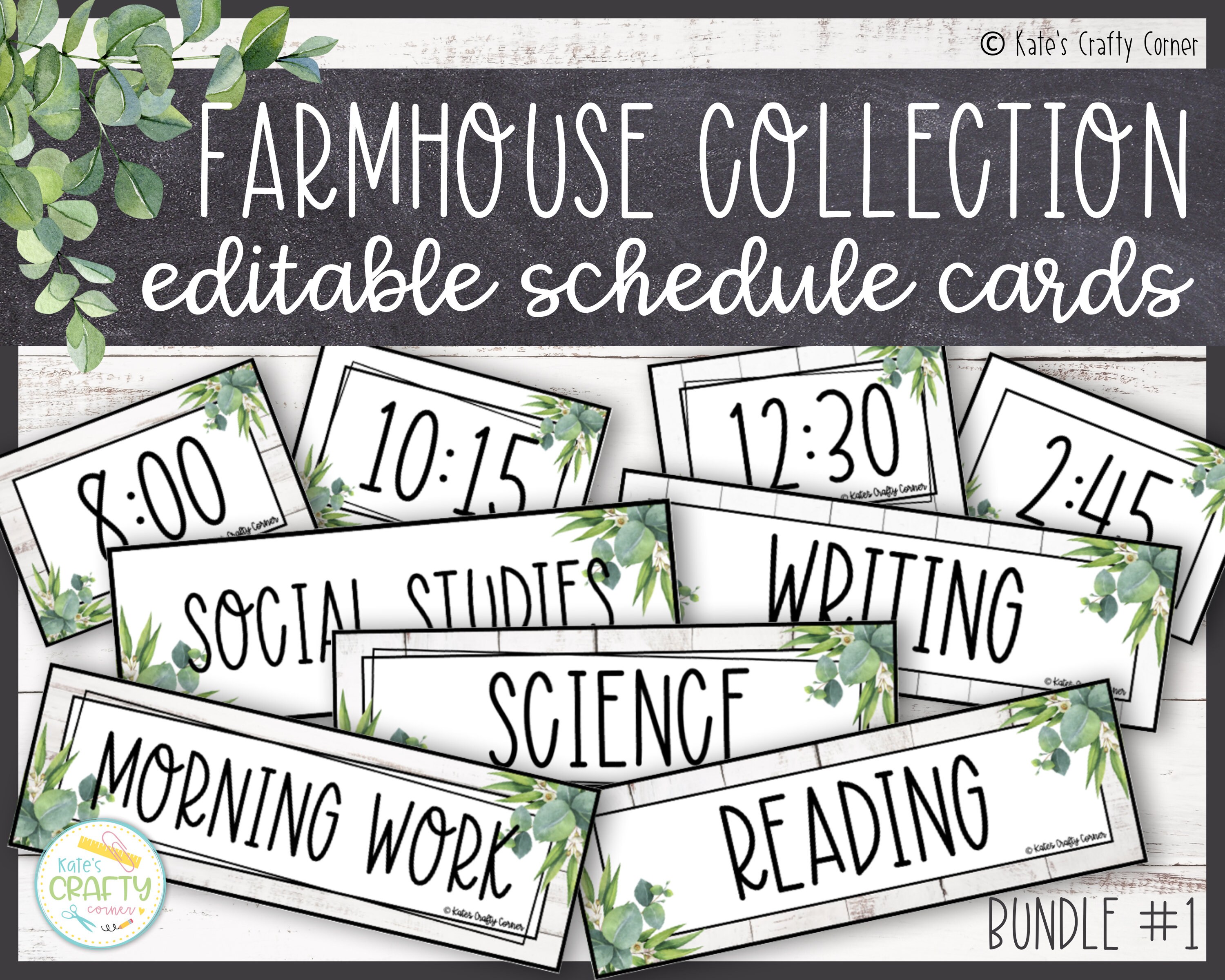 Farmhouse Schedule Cards Bundle 1 Classroom Decor Modern - Etsy