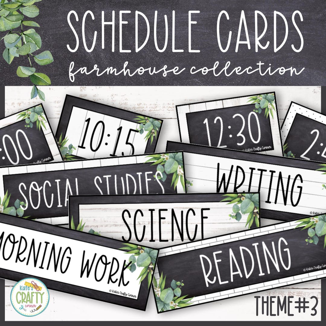 Farmhouse Schedule Cards Bundle 3 | Classroom Decor | Modern Farmhouse ...