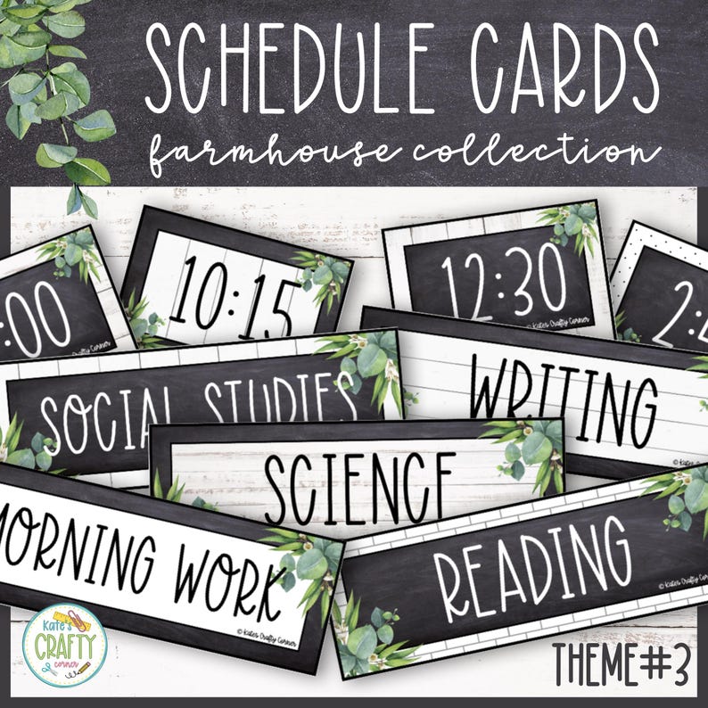 Farmhouse Schedule Cards Bundle 3 | Classroom Decor | Modern Farmhouse ...