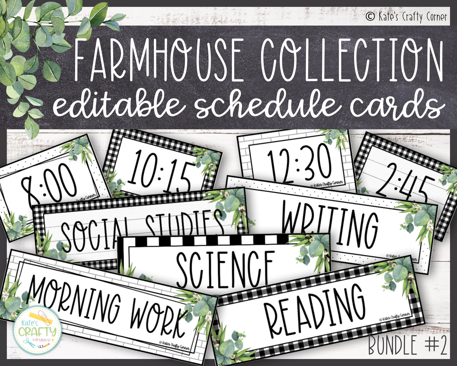 Farmhouse Schedule Cards Bundle 2 Classroom Decor Modern - Etsy