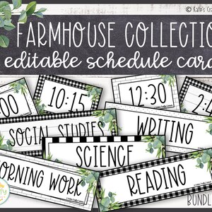 Farmhouse Schedule Cards Bundle 2 Classroom Decor Modern Farmhouse ...