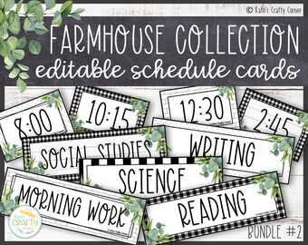 Farmhouse Schedule Cards Bundle 3 Classroom Decor Modern - Etsy