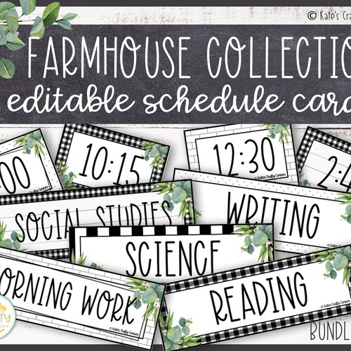 Farmhouse Schedule Cards Bundle 4 Classroom Decor Modern - Etsy