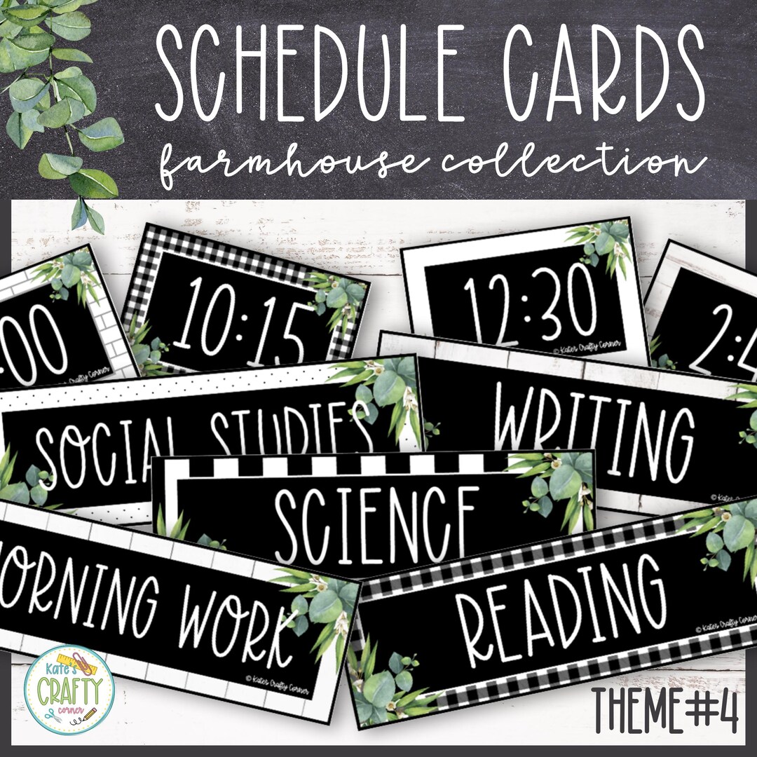 Farmhouse Schedule Cards Bundle 4 | Classroom Decor | Modern Farmhouse ...