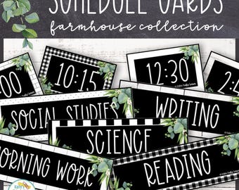 Farmhouse Schedule Cards Bundle 3 | Classroom Decor | Modern Farmhouse ...