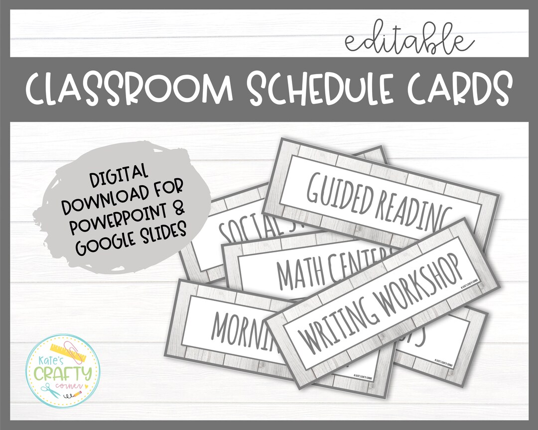 Editable Classroom Schedule Cards Shiplap Farmhouse - Etsy Canada