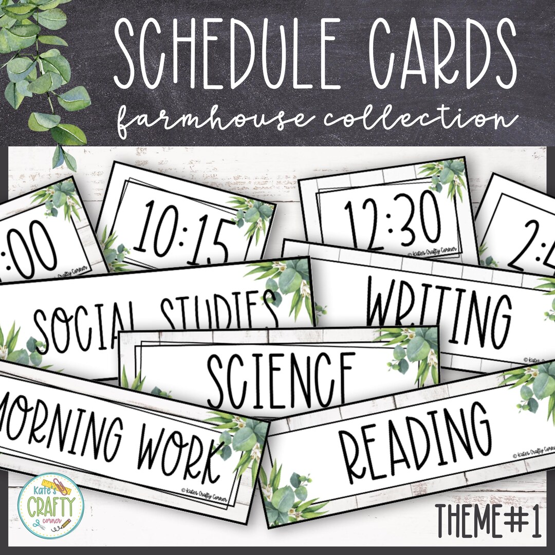 Farmhouse Schedule Cards Bundle 1 | Classroom Decor | Modern Farmhouse ...