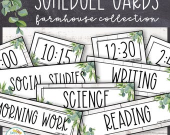 Farmhouse Schedule Cards Bundle 3 | Classroom Decor | Modern Farmhouse ...