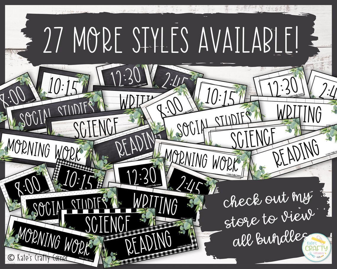 Farmhouse Schedule Cards Bundle 2 Classroom Decor Modern - Etsy