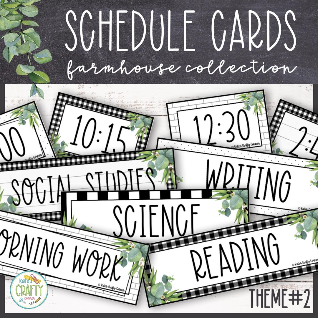 Farmhouse Schedule Cards Bundle 2 | Classroom Decor | Modern Farmhouse ...