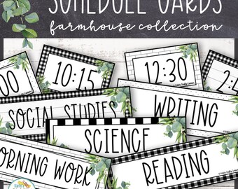 Farmhouse Schedule Cards Bundle 3 | Classroom Decor | Modern Farmhouse ...