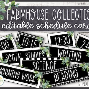 Farmhouse Schedule Cards Bundle 4 Classroom Decor Modern - Etsy
