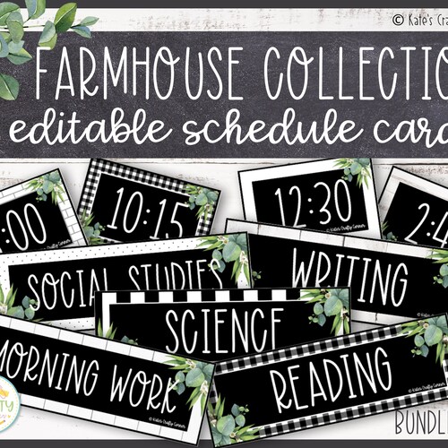 Farmhouse Schedule Cards Bundle 1 Classroom Decor Modern - Etsy