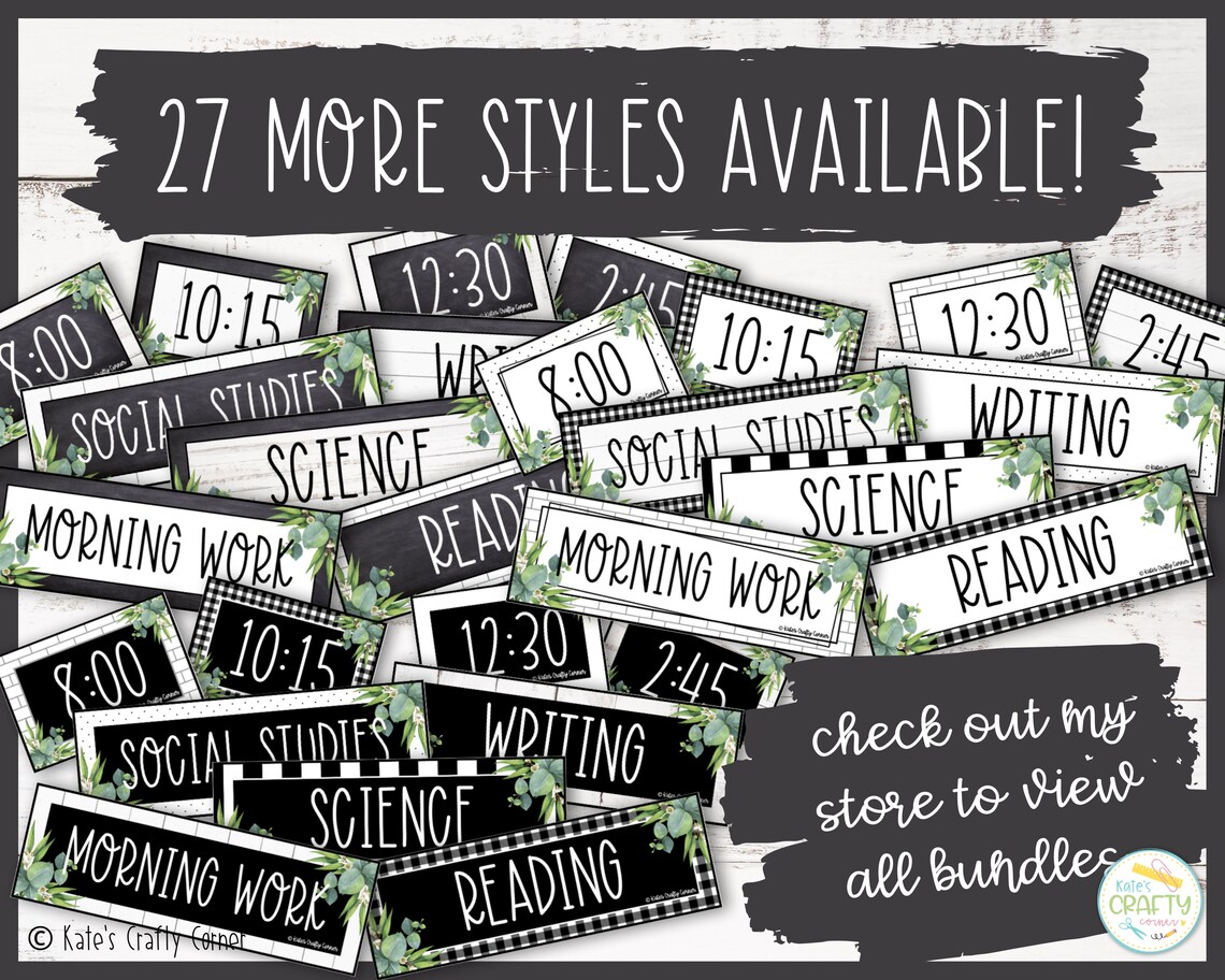 Farmhouse Schedule Cards Bundle 1 Classroom Decor Modern - Etsy