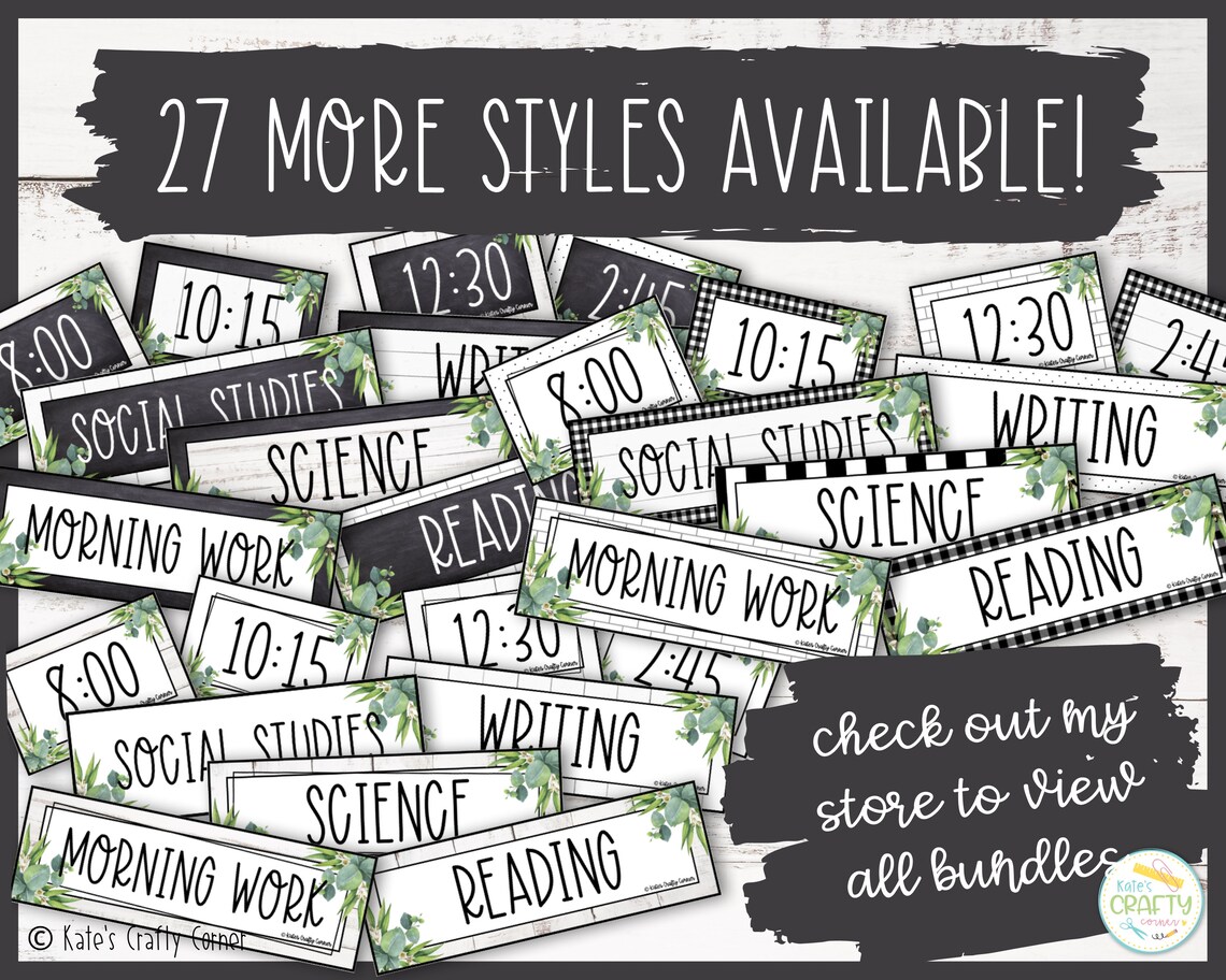 Farmhouse Schedule Cards Bundle 4 Classroom Decor Modern - Etsy