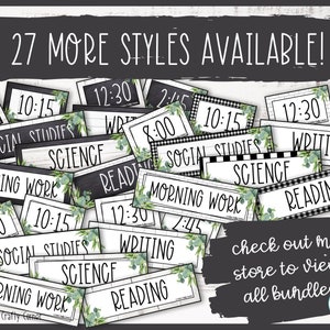 Farmhouse Schedule Cards Bundle 4 Classroom Decor Modern Farmhouse ...