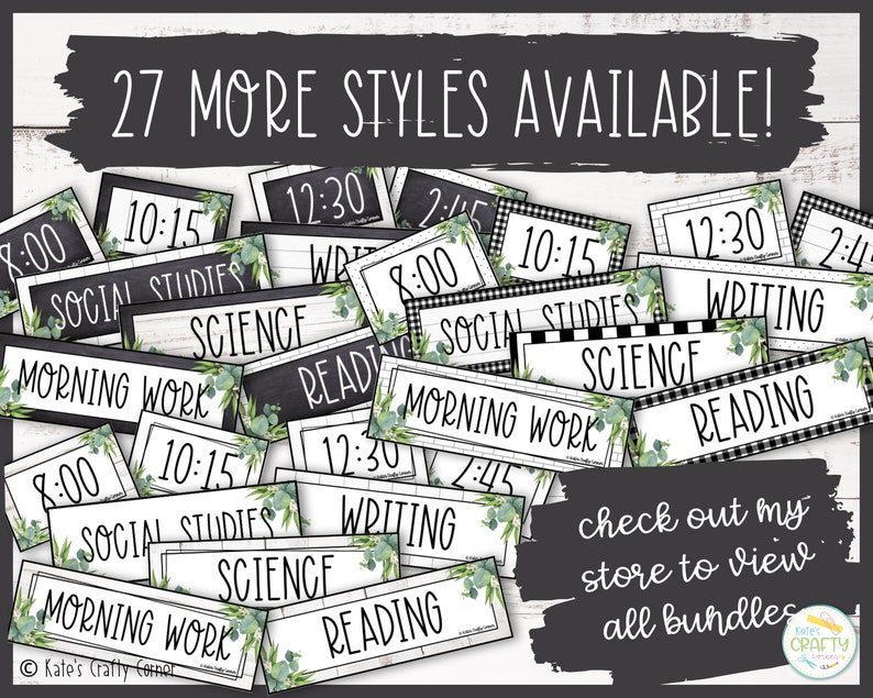 Farmhouse Schedule Cards Bundle 4 Classroom Decor Modern - Etsy