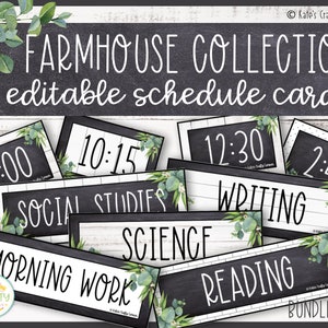 Farmhouse Schedule Cards Bundle 3 Classroom Decor Modern | Etsy