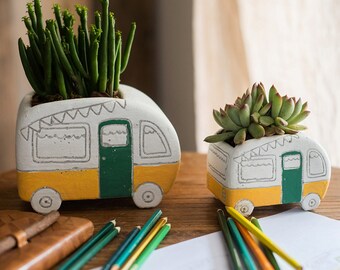 School Bus Planter for Flowers - Etsy