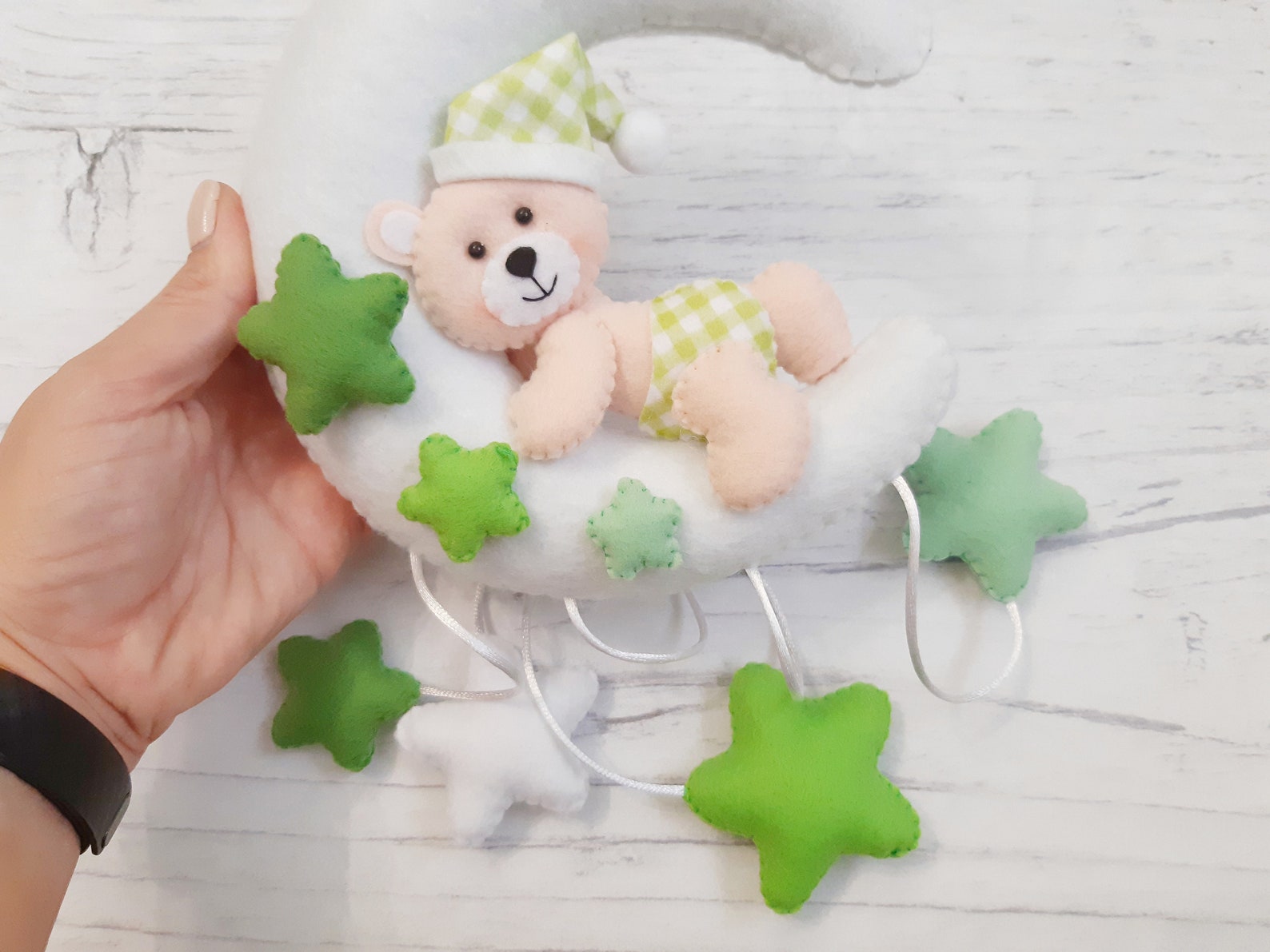 Nursery bear mobile baby's room decor baby felt mobile | Etsy