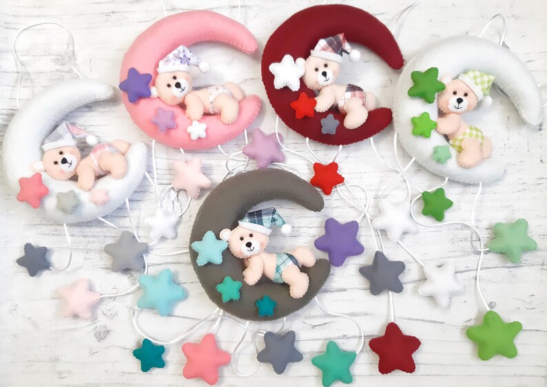 Nursery Bear Mobile Baby's Room Decor Baby Felt Mobile | Etsy