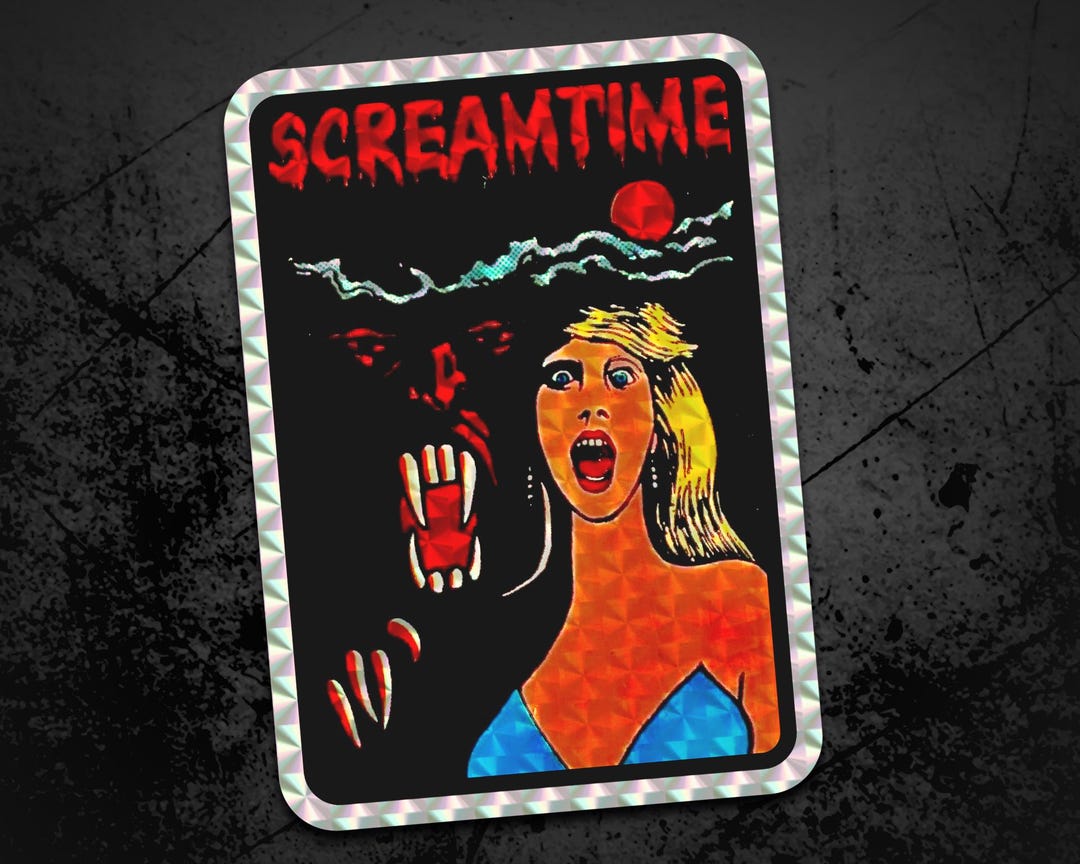 80s Horror Holographic Prism Screamtime Sticker, Retro B-movie Slasher ...