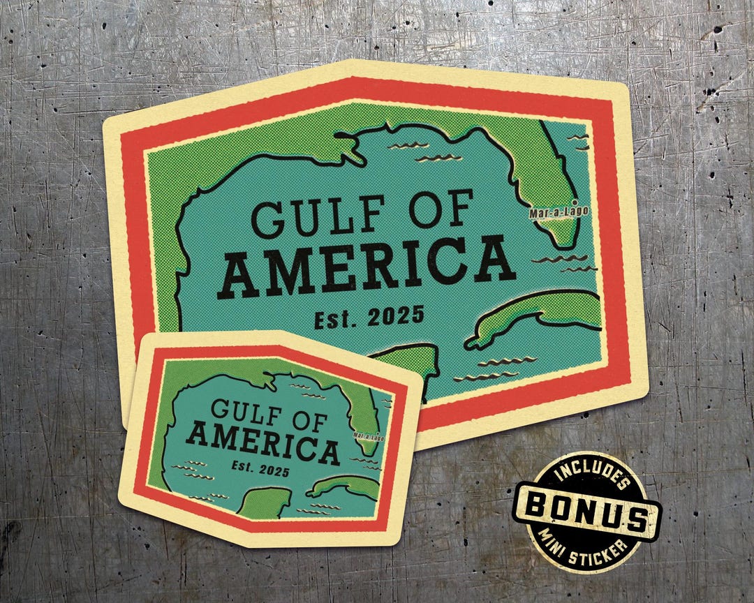 Gulf of America Sticker, MAGA Sticker, Vintage Map Decal, Waterproof ...