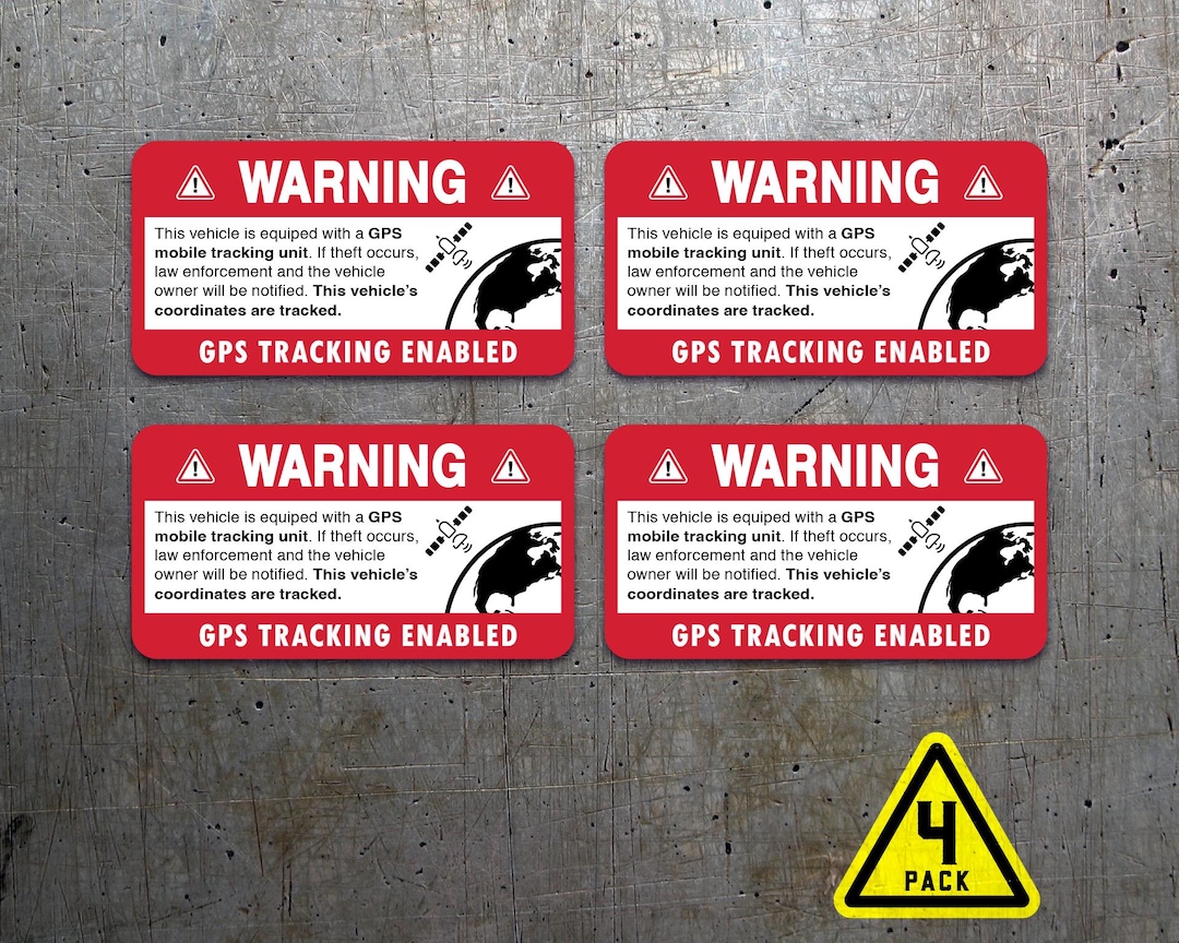 GPS Tracking Warning Sticker 6-pack, Anti-theft Vehicle Decal, Security ...