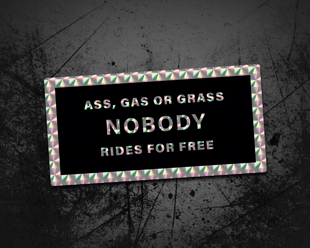 Nobody Rides for Free - 80s Biker Holo Prism Sticker, Classic Ride ...