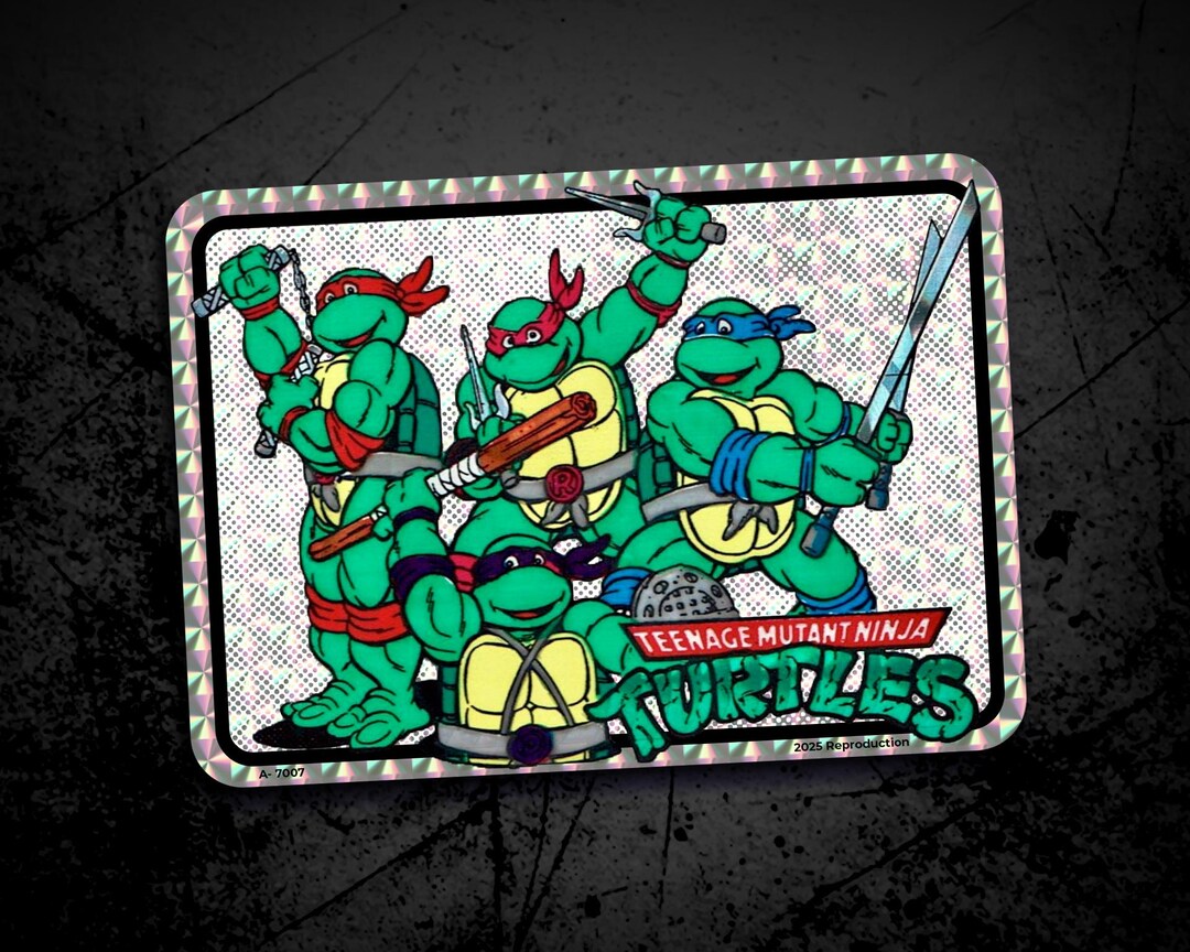 TMNT 80s Cartoon Prism Holo Sticker, Reproduction Retro Style Comic ...