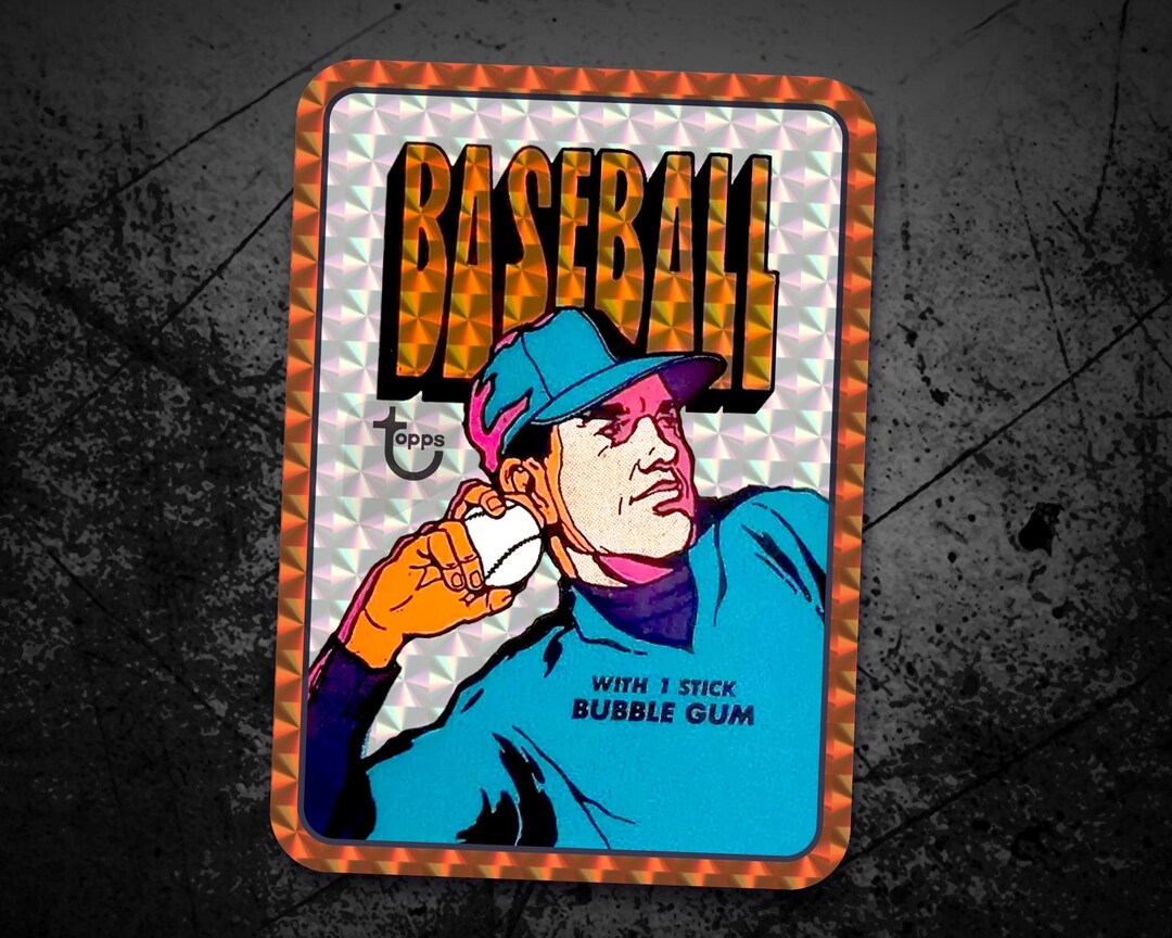 Retro Baseball Bubble Gum Prism Sticker | Vintage Sports Pack Art - Etsy