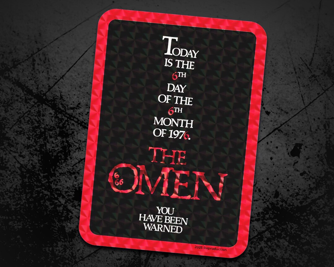 The Omen Holographic Prism Sticker, Retro Horror Decal, New Old Stock ...