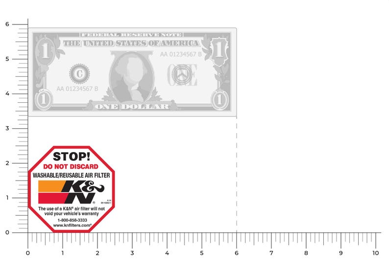 K&N Air Filter Warning Sticker, Replacement Sticker, Stop Do Not ...