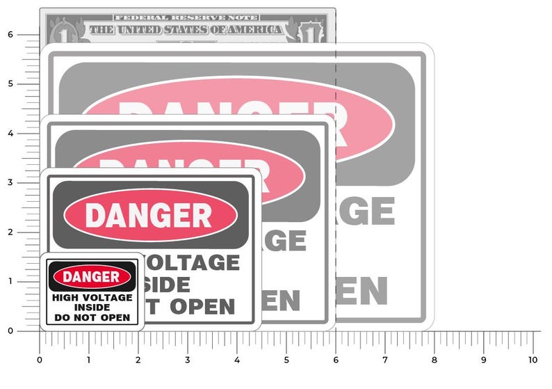 High Voltage - Do Not Open Warning Sticker 2 Pack, Electrical Safety ...