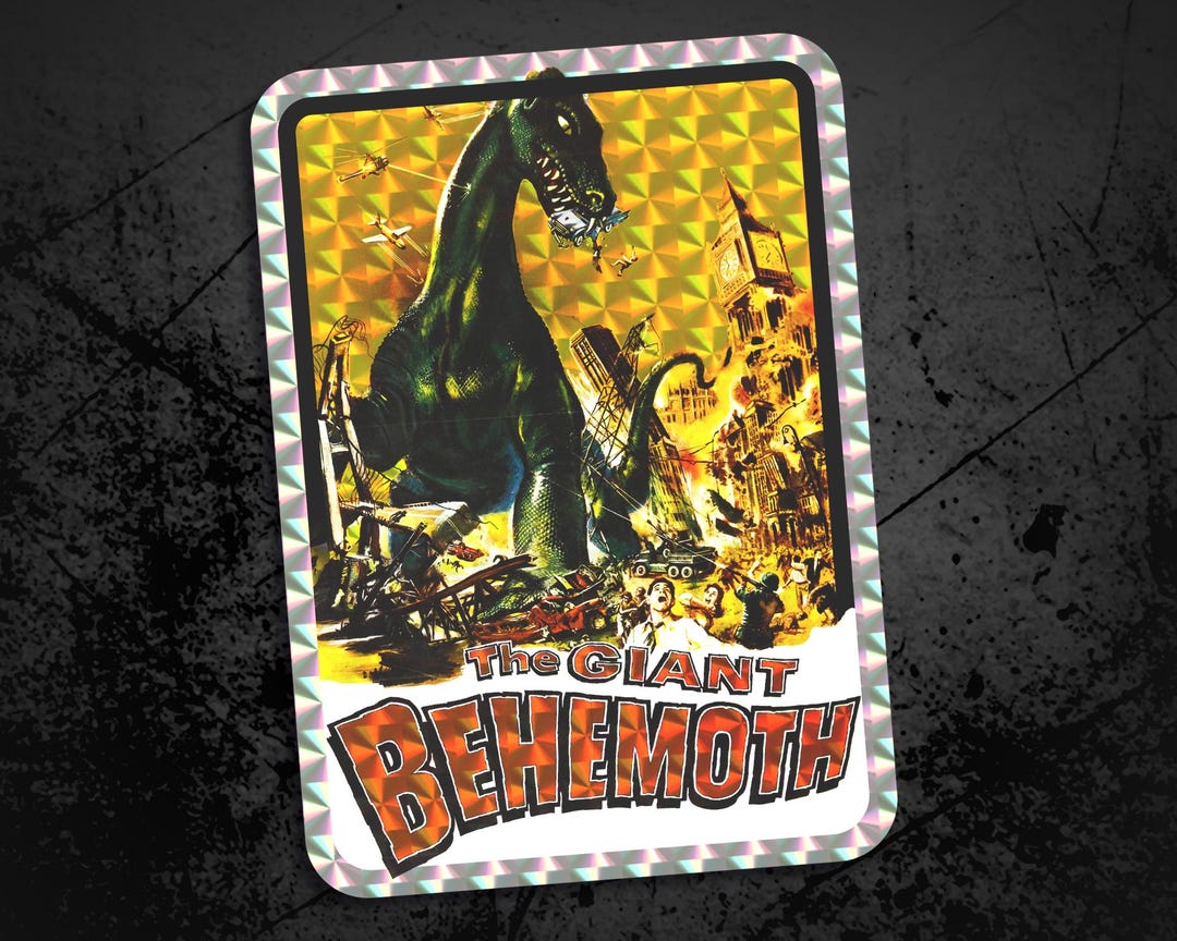 Giant Behemoth Prism Sticker, Retro Horror & Sci-fi Holographic Decal ...