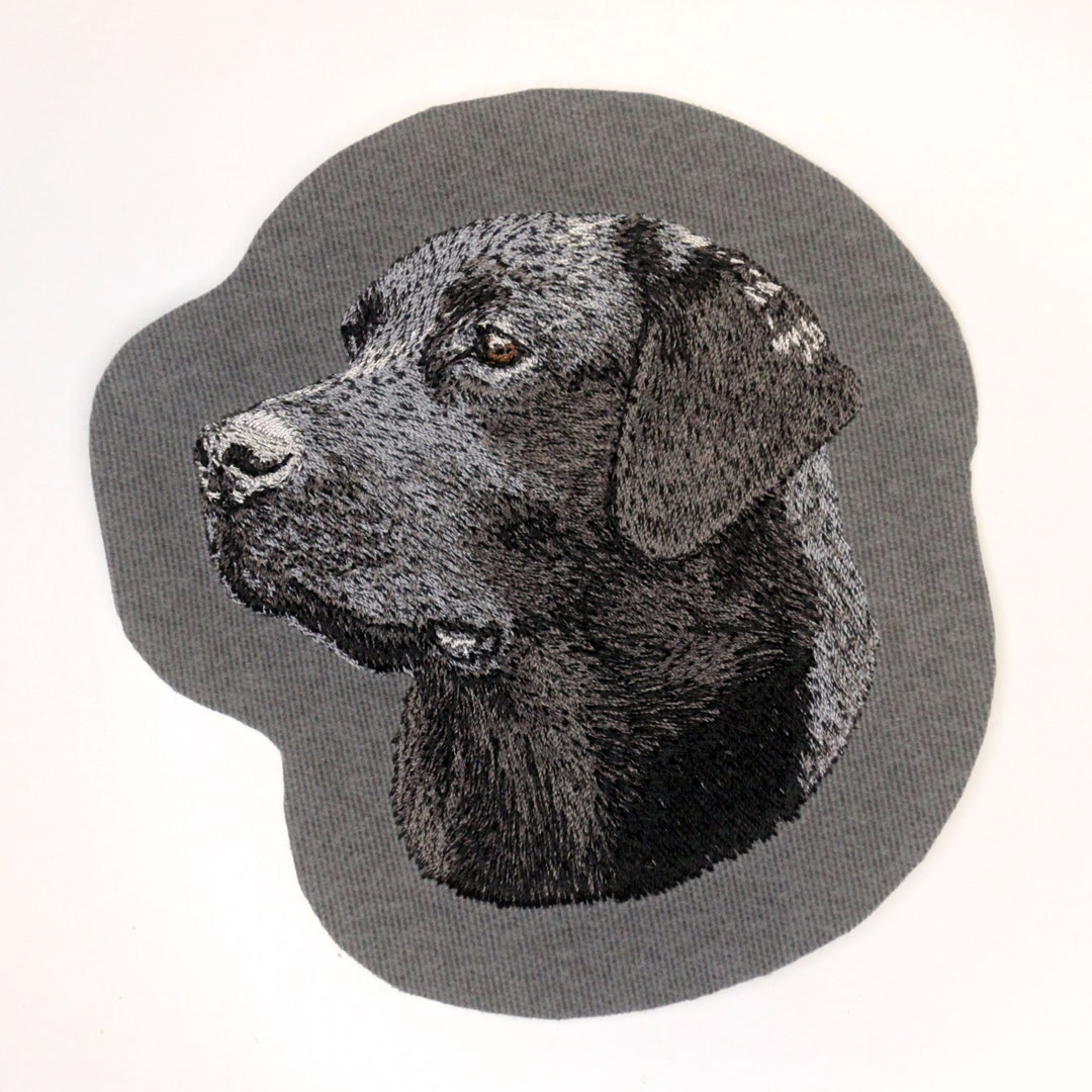 Black Labrador, Embroidered Patch Badge, Dog Breed, Labrador Retriever ...