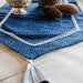 Blue Tapestry Table Runner With Grey Tassels Washable Soft - Etsy