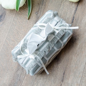 Fabric Tissue Box Cover, Sage Green Tissue Box Cover, Bedside Table ...