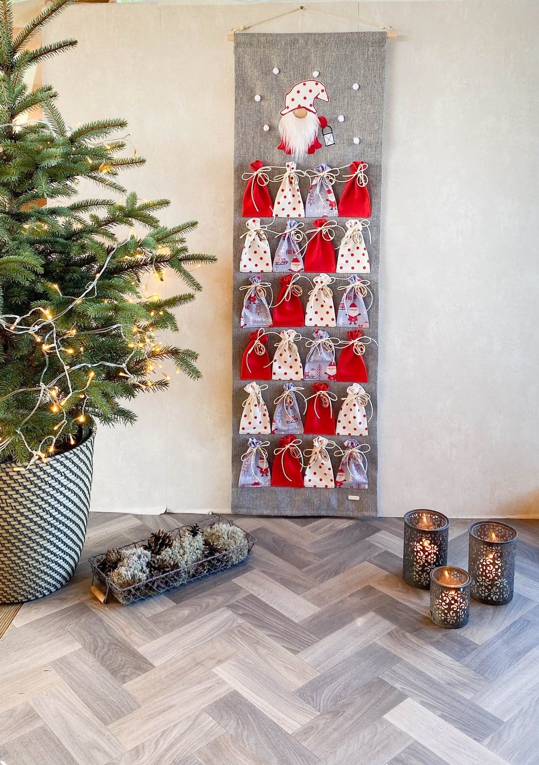 Grey Christmas ADVENT CALENDAR With Gnome - a Nice Touch to Christmas ...